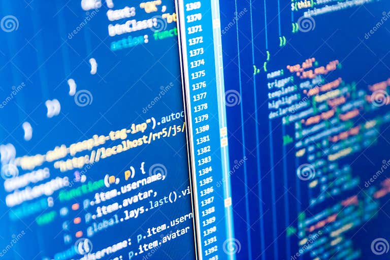 Source Code Close-up. Software Abstract Background. Technology Background. Script Procedure ...
