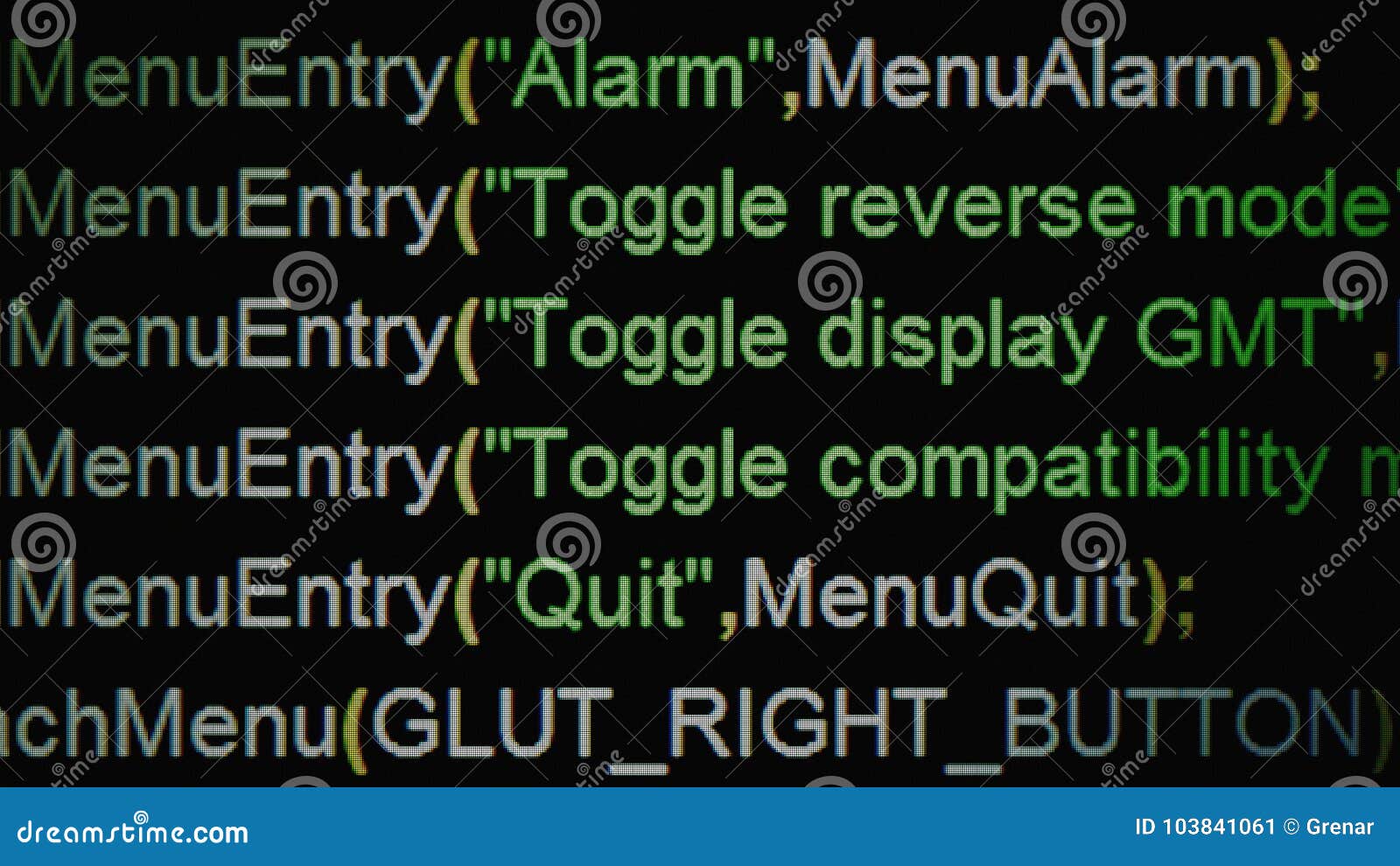 Source code led menu stock image. Image of spyware, software - 103841061