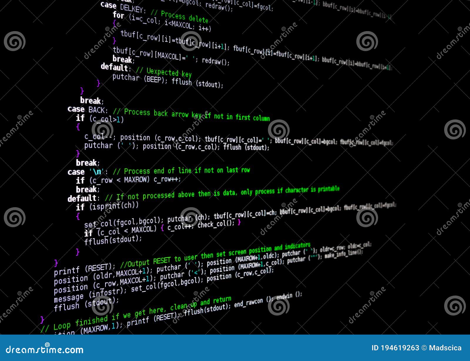 Source Code on a Computer Screen Stock Image - Image of script, digital ...