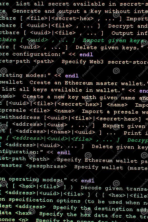 Source Code Of Ethereum Cryptocurrency And Decentralized System Editorial Photography Image 
