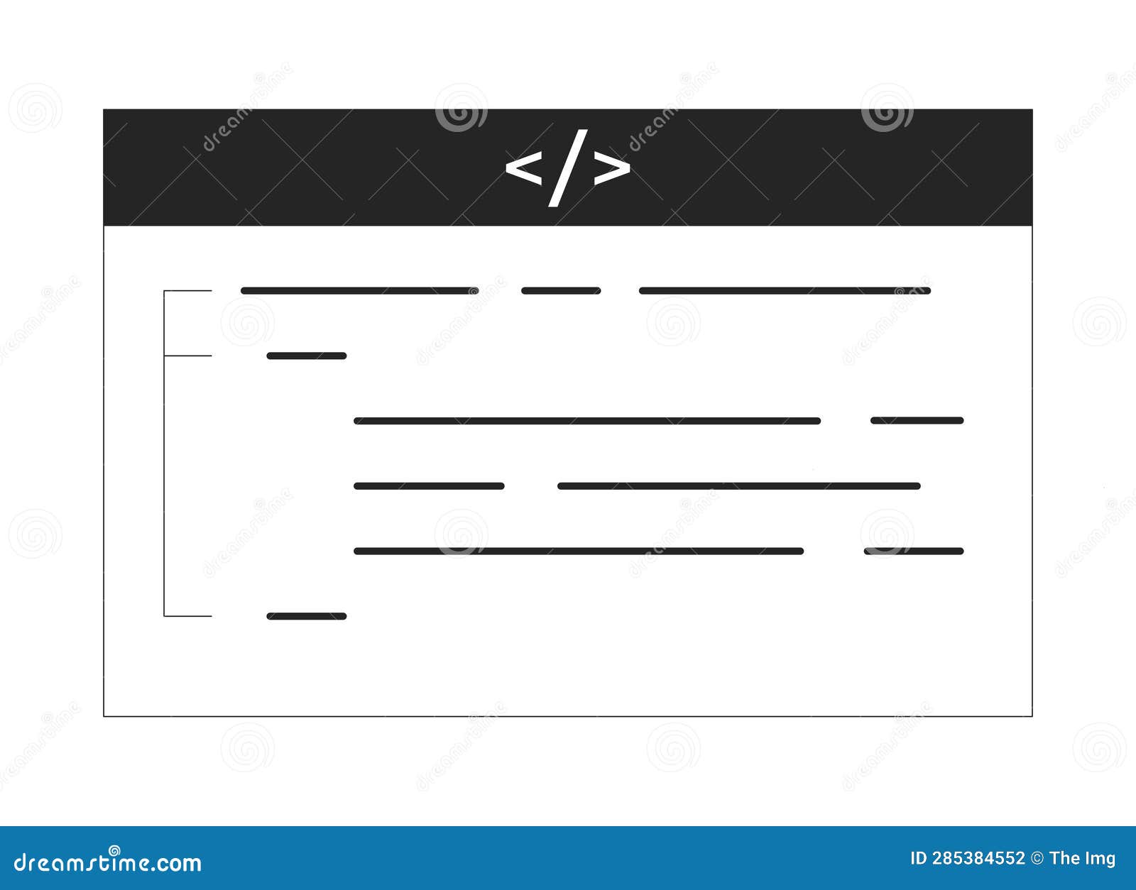 Source Code Flat Monochrome Isolated Vector Object Stock Vector