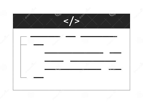Source Code Flat Monochrome Isolated Vector Object Stock Illustration ...