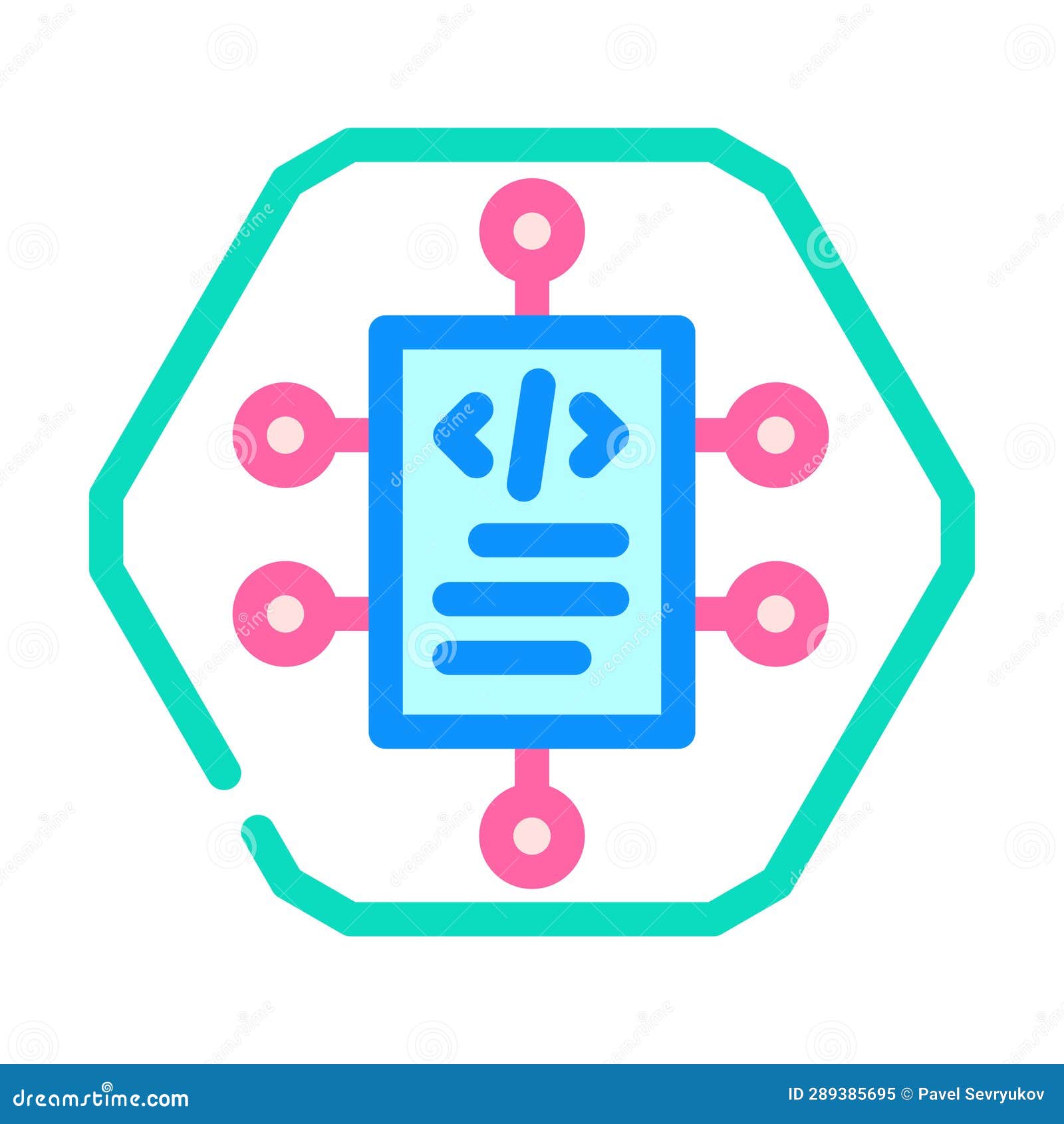 Source Code Management Color Icon Vector Illustration Stock