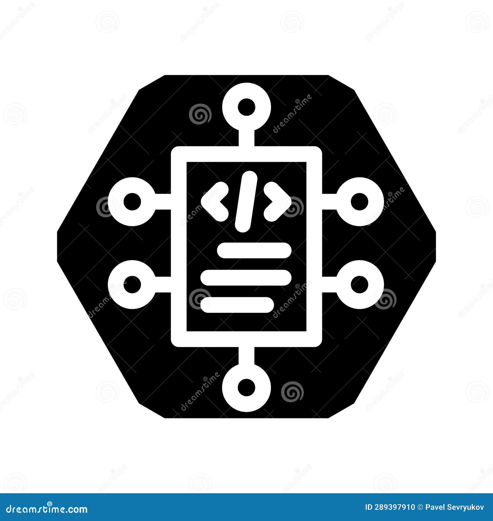 Source Code Management Glyph Icon Vector Illustration Stock Vector