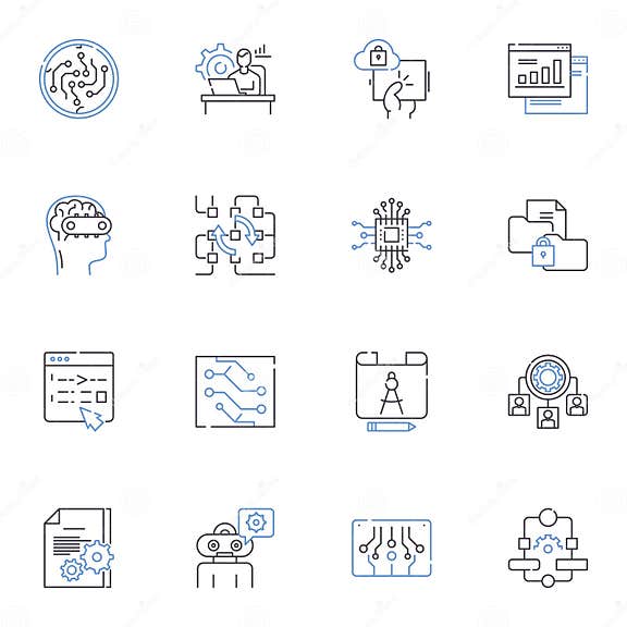 Source Code Line Icons Collection Programming Scripting Development Codebase Coding Syntax 