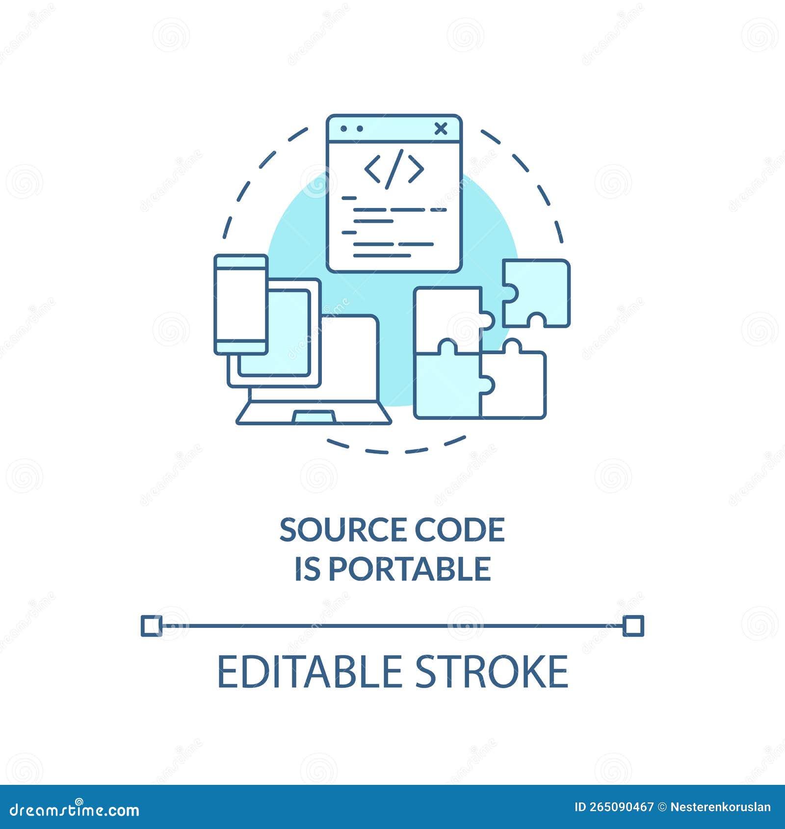 Source Code Portability Turquoise Concept Icon Stock Vector ...