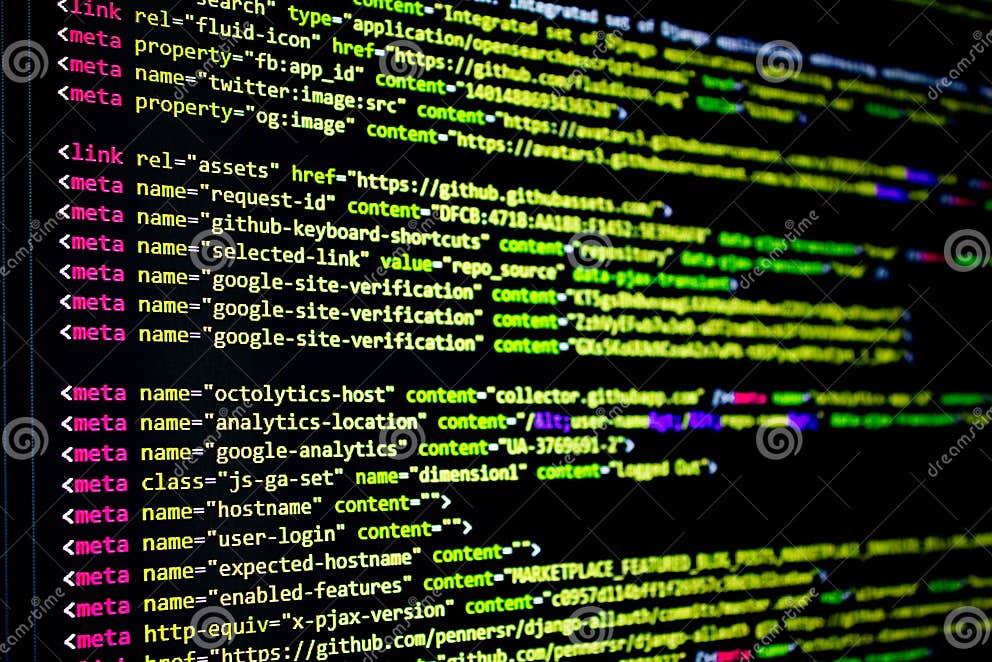 Source Code Screen Programming Code Writing Script Stock Image 5716