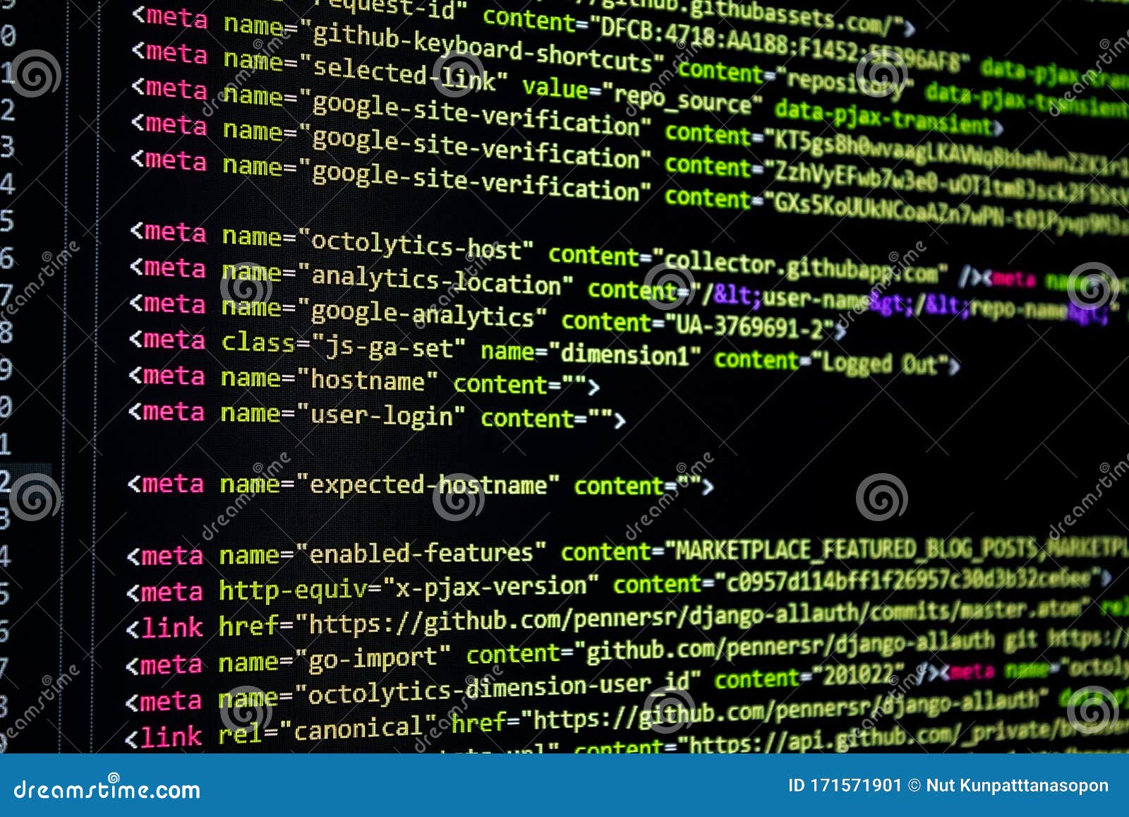 Source Code Screen Programming Code Writing Script Stock Image Image Of Hacking Html5