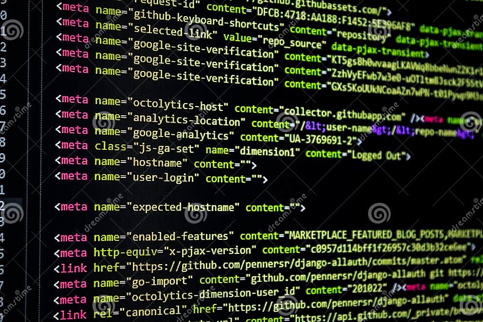 Source Code Screen Programming Code Writing Script Stock Image 1092
