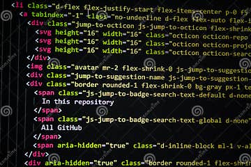 Source Code Screen. Programming Code. Writing Script Stock Photo - Image of information, writing ...