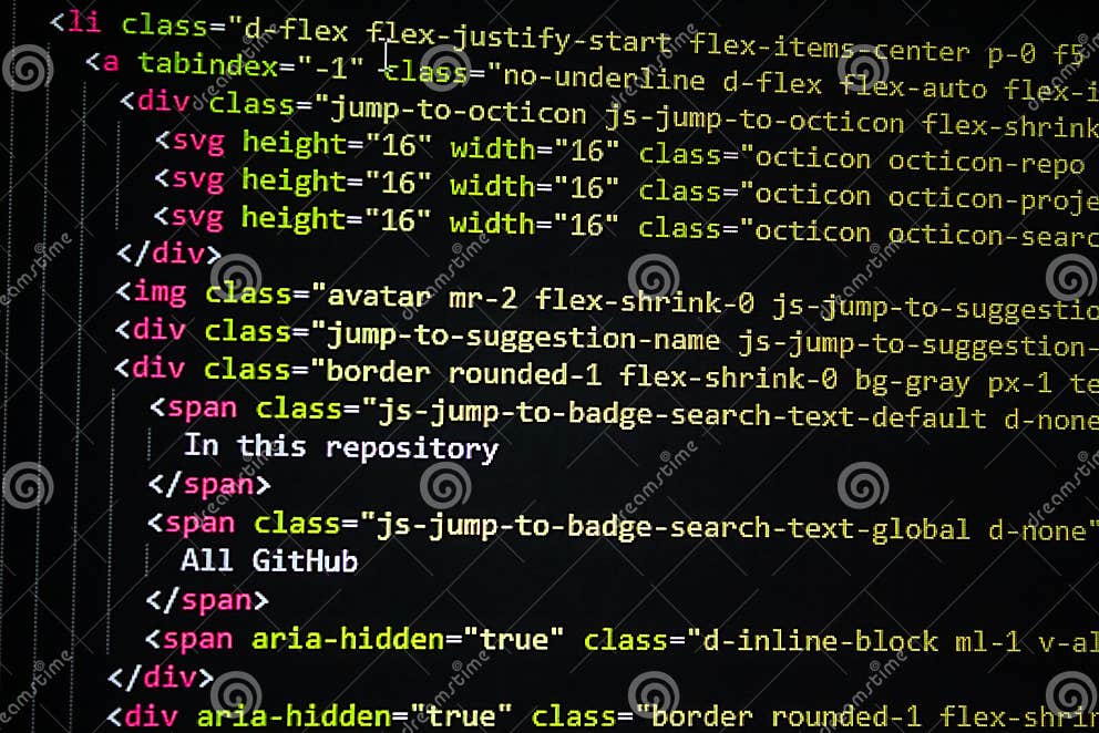 Source Code Screen. Programming Code. Writing Script Stock Photo - Image of information, writing ...