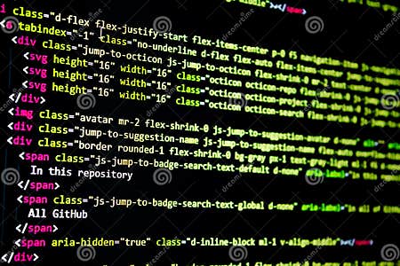 Source Code Screen. Programming Code. Writing Script Stock Image - Image of hacking, program ...