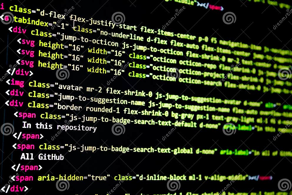 Source Code Screen Programming Code Writing Script Stock Image Image Of Hacking Program