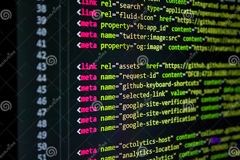 Source Code Screen. Programming Code. Writing Script Stock Photo - Image of development ...