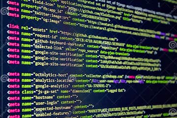 Source Code Screen. Programming Code. Writing Script Stock Photo - Image of coding, background ...