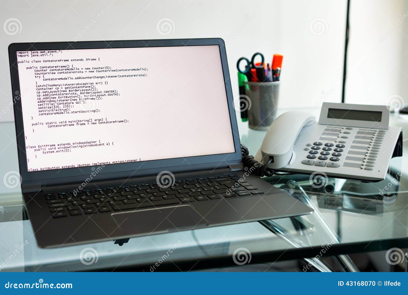 Source Code on a Software Developer Laptop Stock Photo - Image of ...