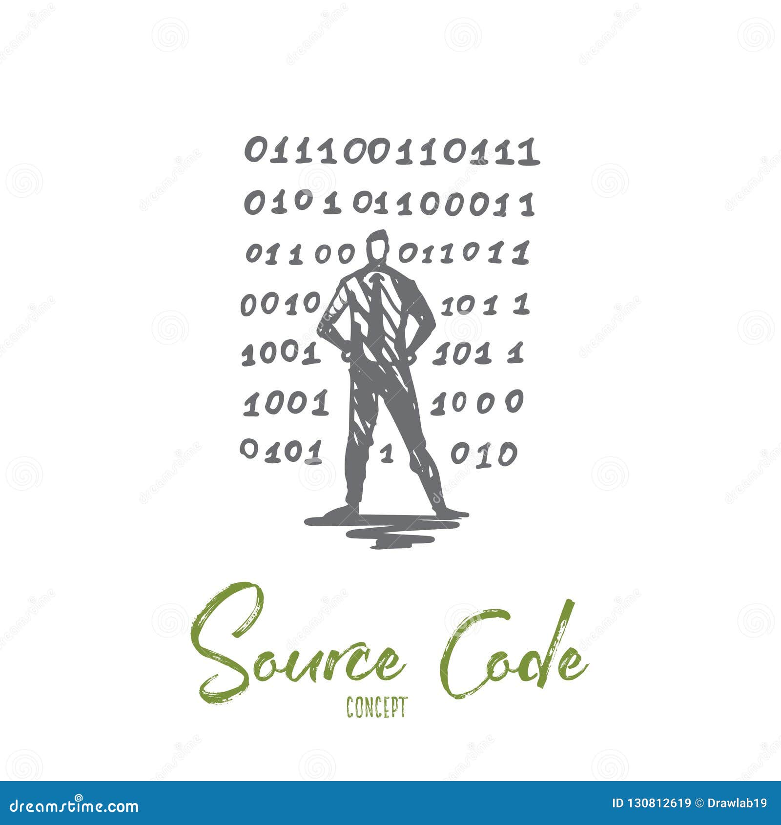 Source Code, Software, Program, Development, Computer Concept. Hand Drawn Isolated Vector. Stock ...