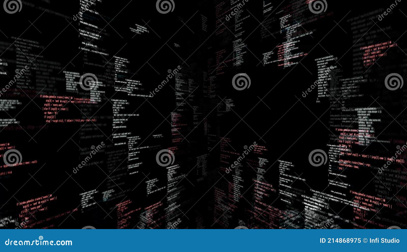 Source Code Walls On Black Loop Background Animation Stock Video