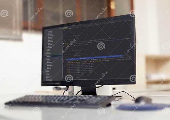 Source Codes on Computer Monitor Stock Photo - Image of bits, abstract: 48156966