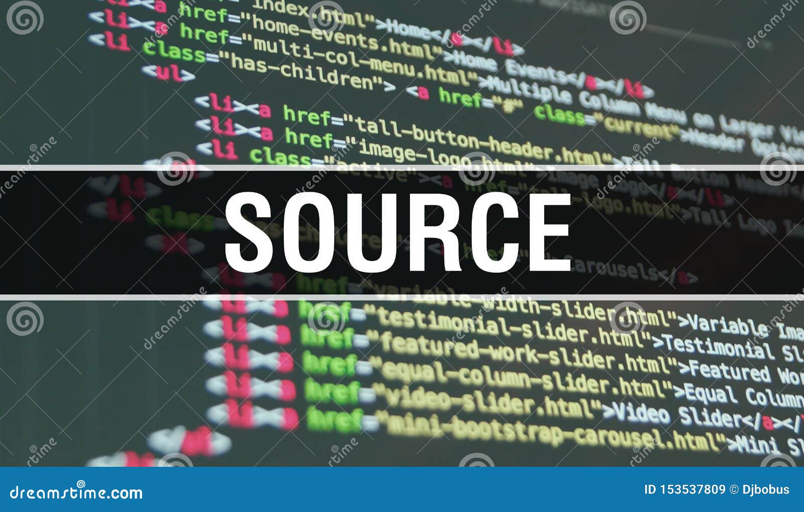 Source Concept Illustration Using Code For Developing Programs And App Source Website Code With