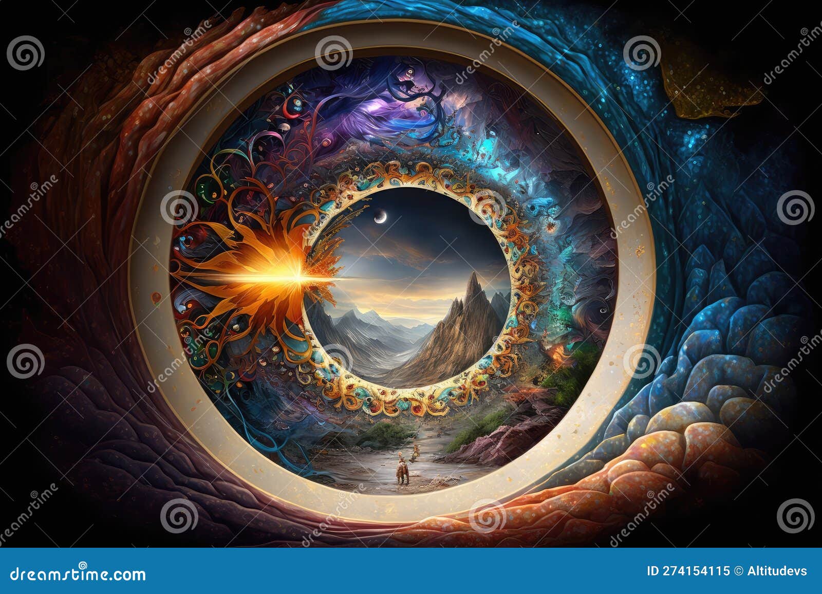 Source of Consciousness, Floating in Endless Void, with Galaxies and ...