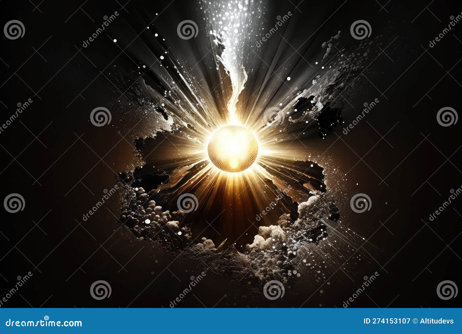 Source of Consciousness, Shining Bright Light into the Darkness Stock ...