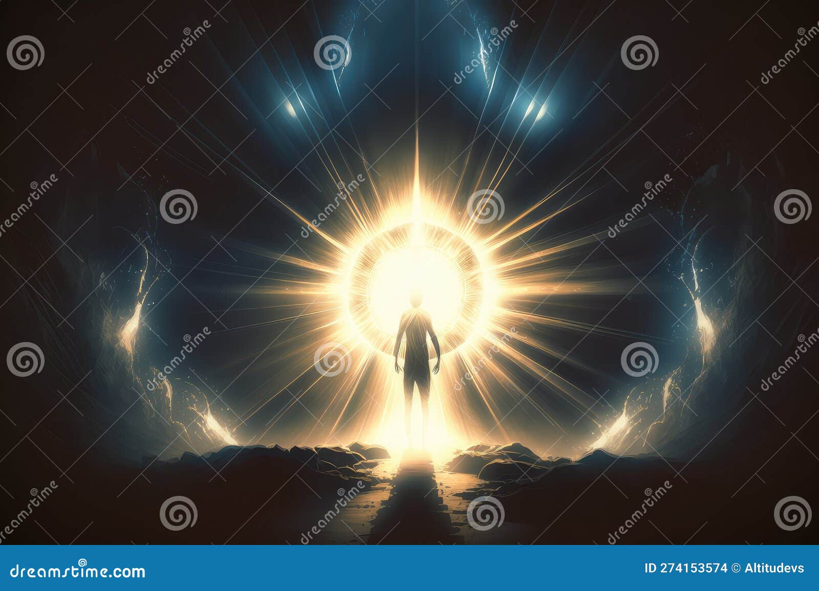 Source of Consciousness, Shining Light into the Darkness Stock Photo ...