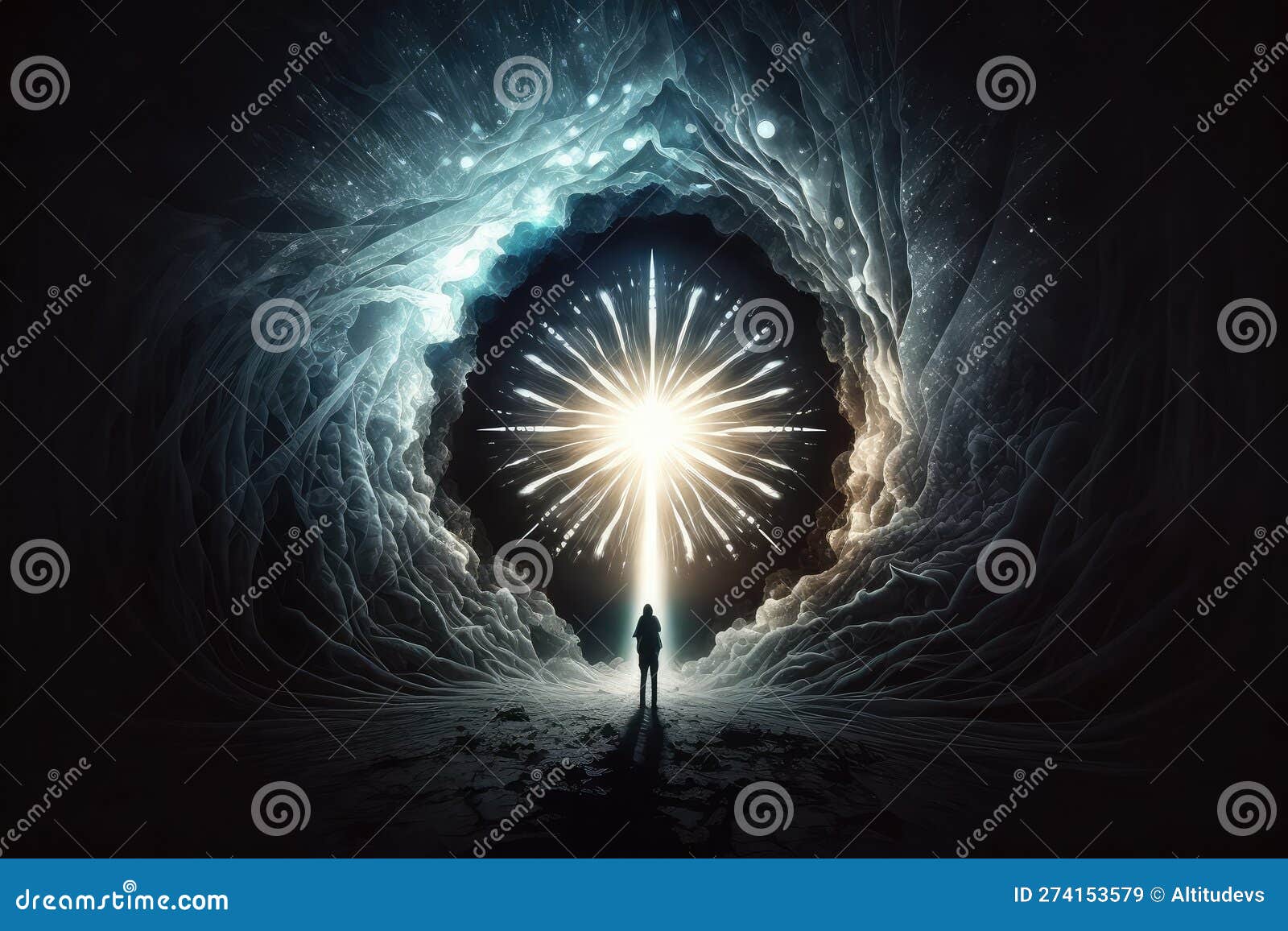 Source of Consciousness, Shining Light into the Darkness Stock Image ...