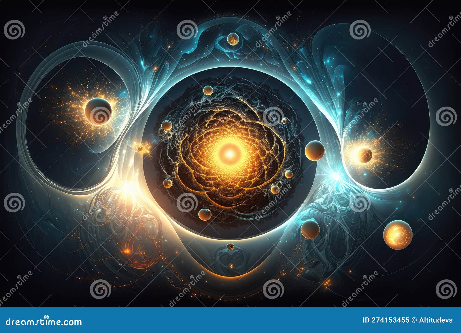 Source of Consciousness, Surrounded by Spheres and Waves of Energy ...