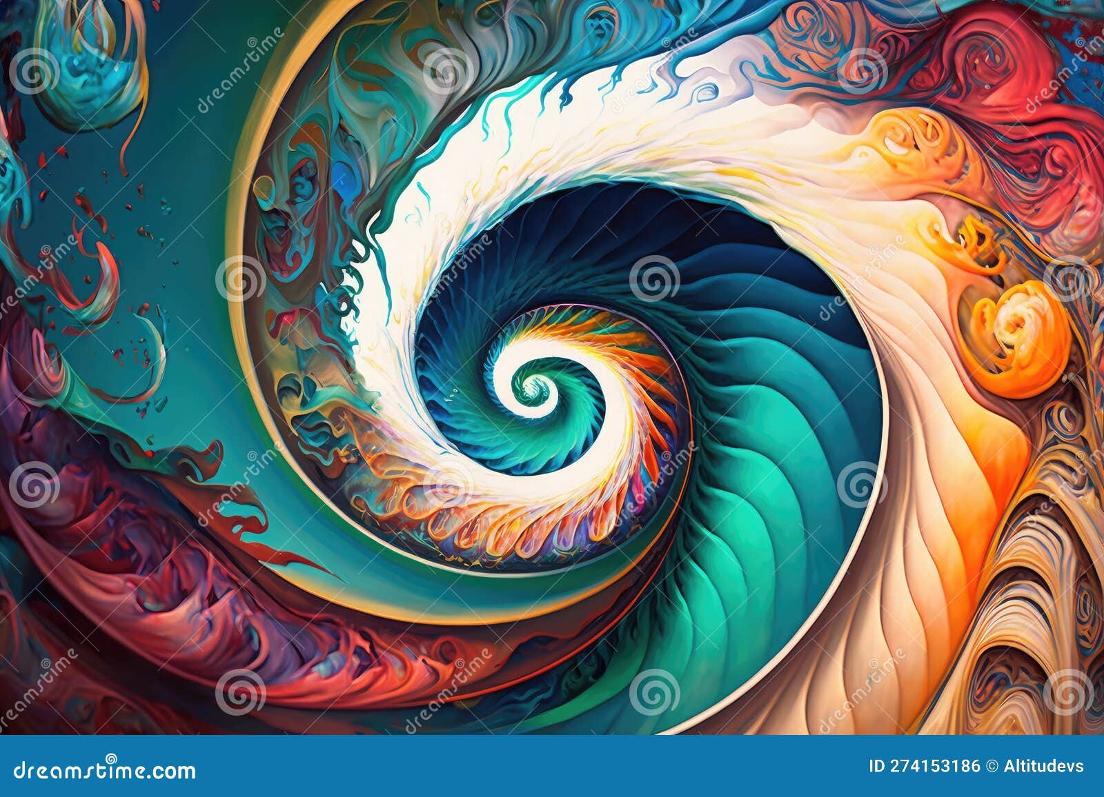 Source of Consciousness, Surrounded by Swirling Colors and Shapes ...