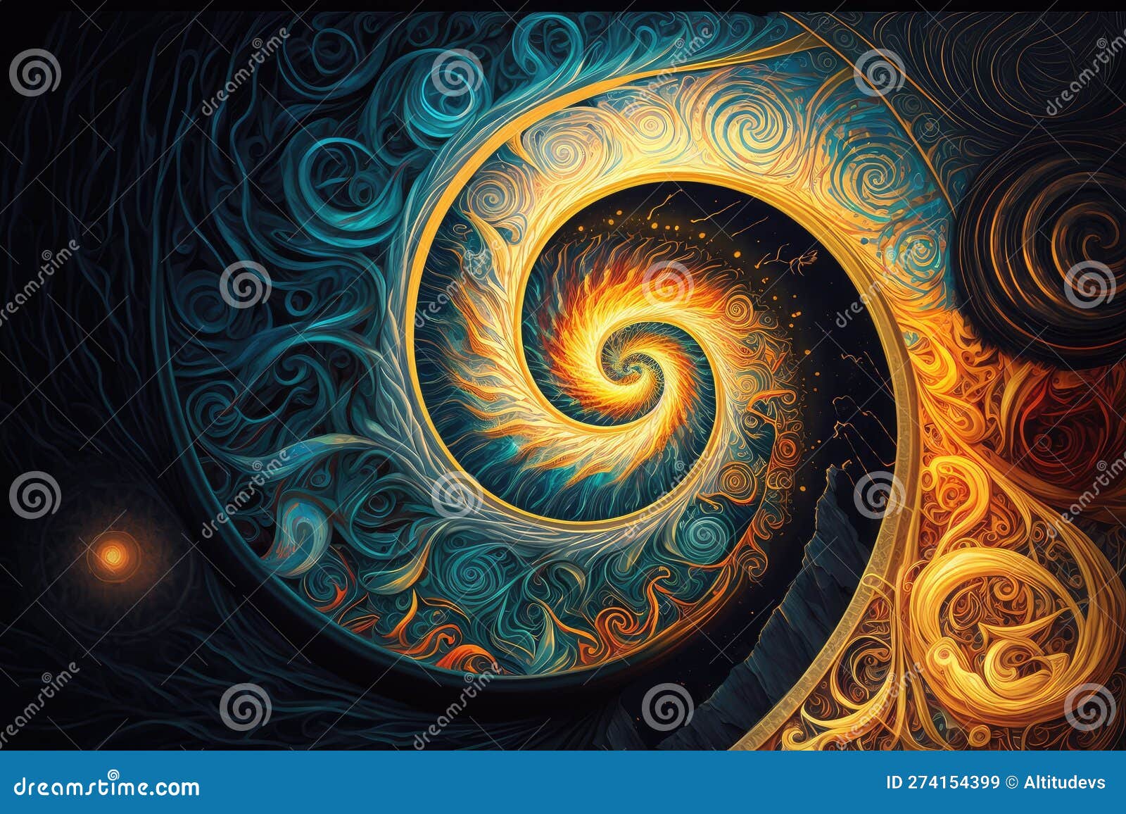 Source of Consciousness, Surrounded by Swirls and Patterns of Energy ...