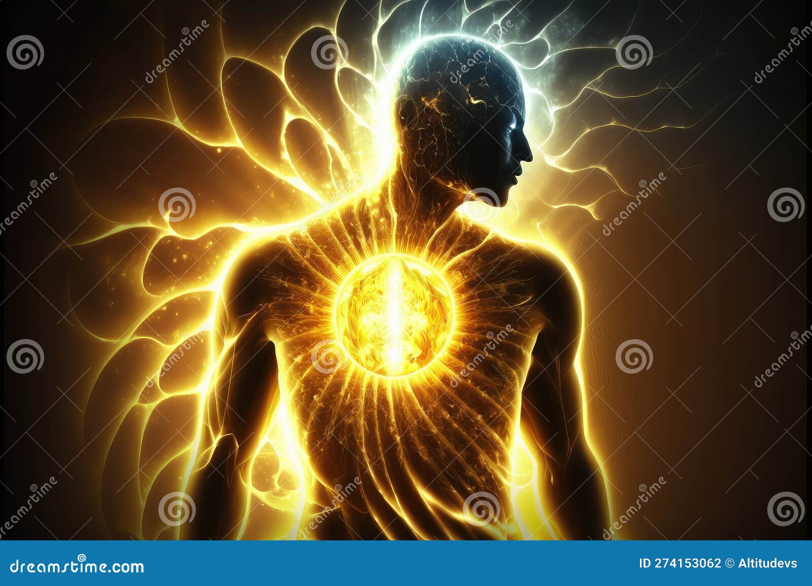 Source of Consciousness, Taking Form of a Human Being, with Its Energy ...