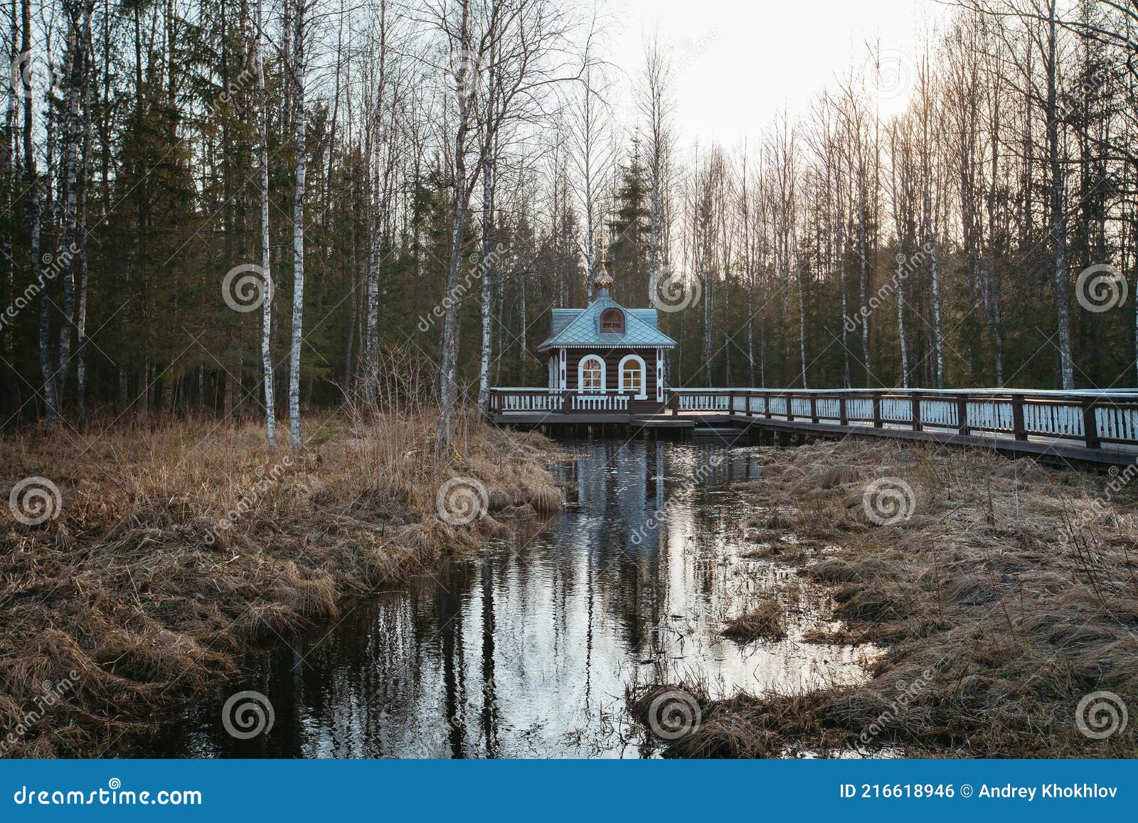 The Source of the Great Russian River Volga. the River is 3690 Km Long ...