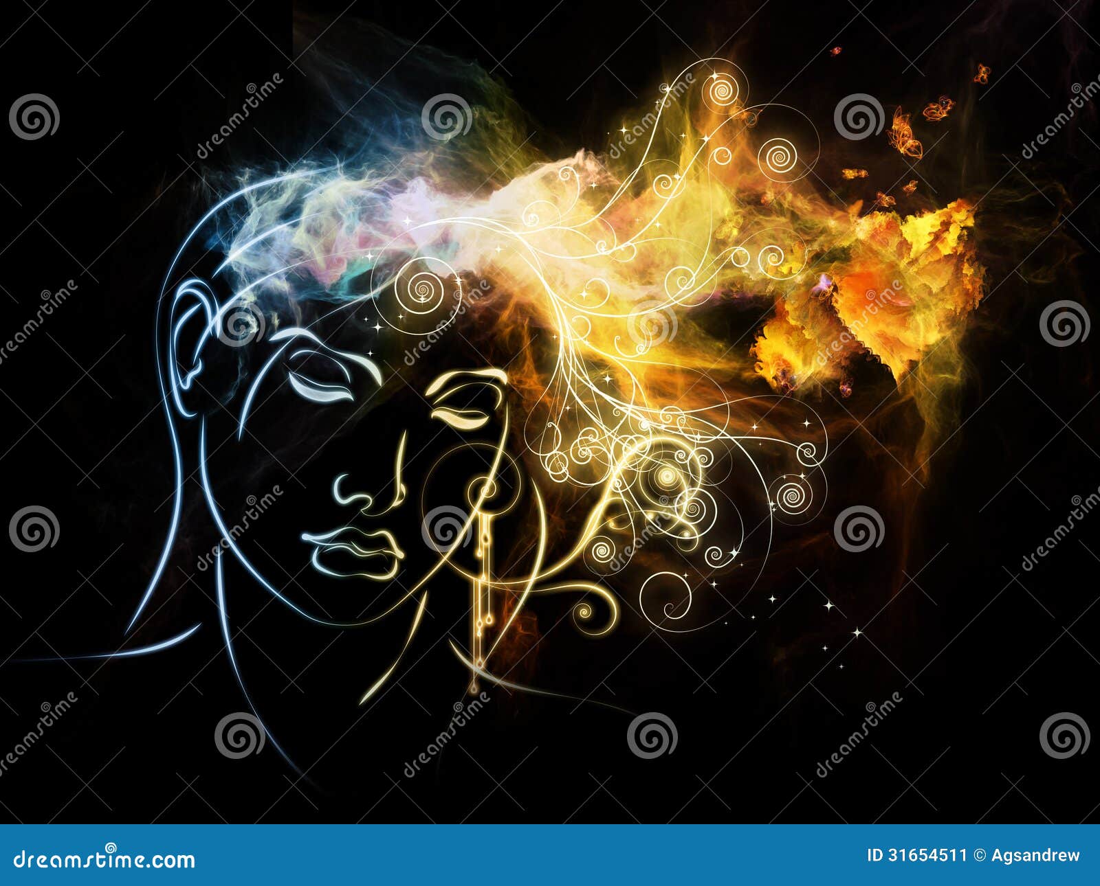 Source of Inner Thoughts stock illustration. Illustration of human ...