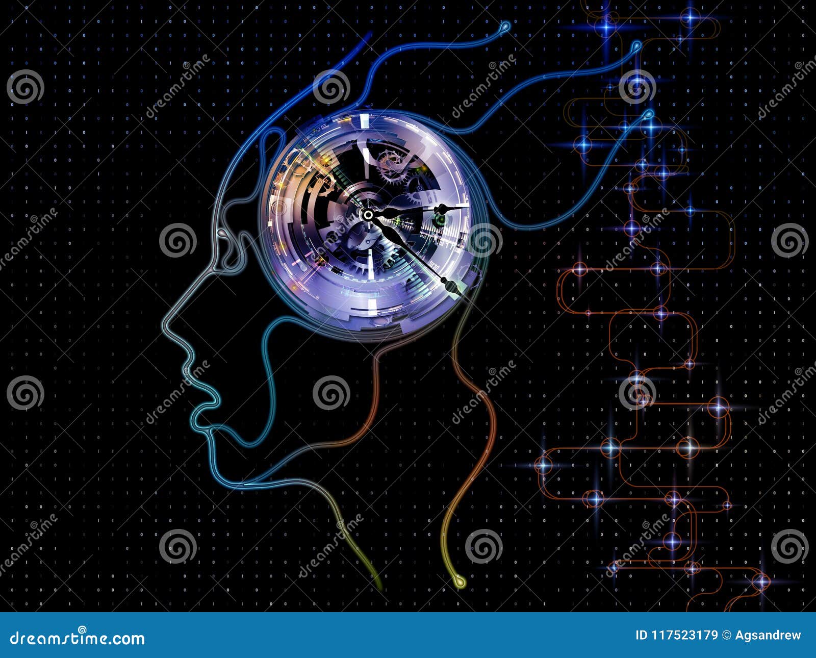 Source of Machine Consciousness Stock Illustration - Illustration of ...