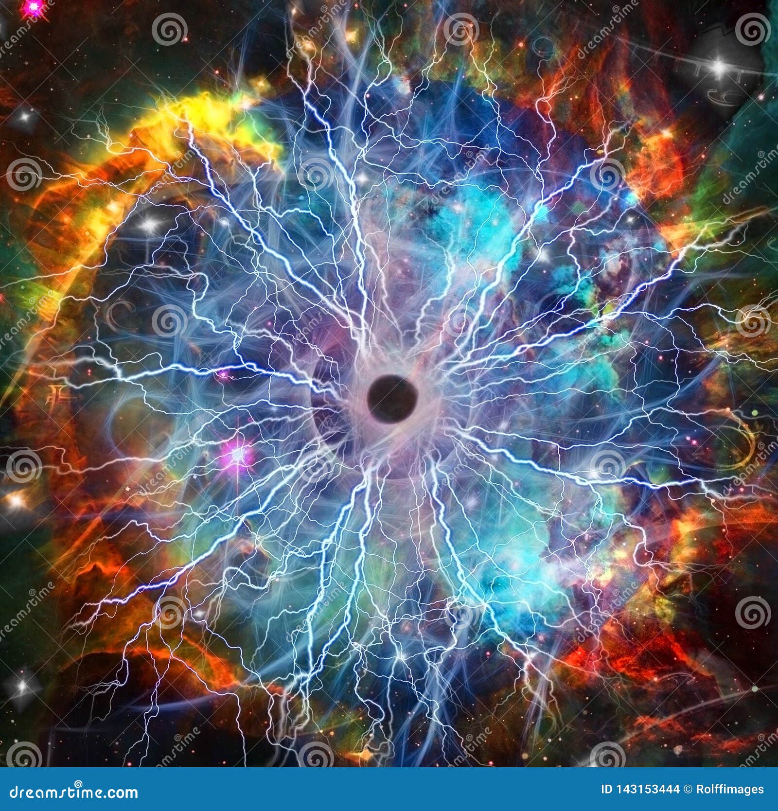 The Source of Power stock illustration. Illustration of lightnings ...