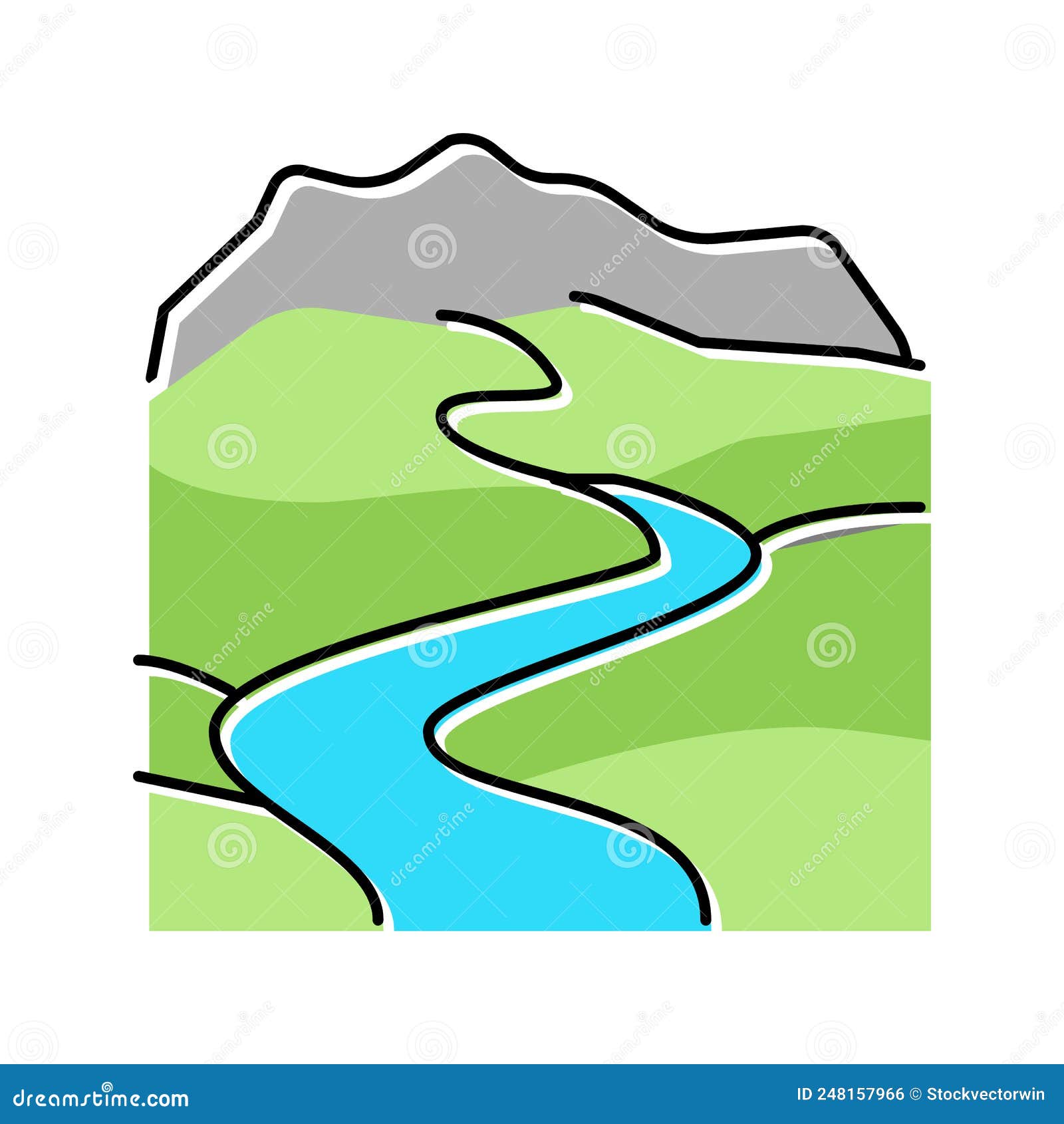 Source of River Color Icon Vector Illustration Stock Vector ...