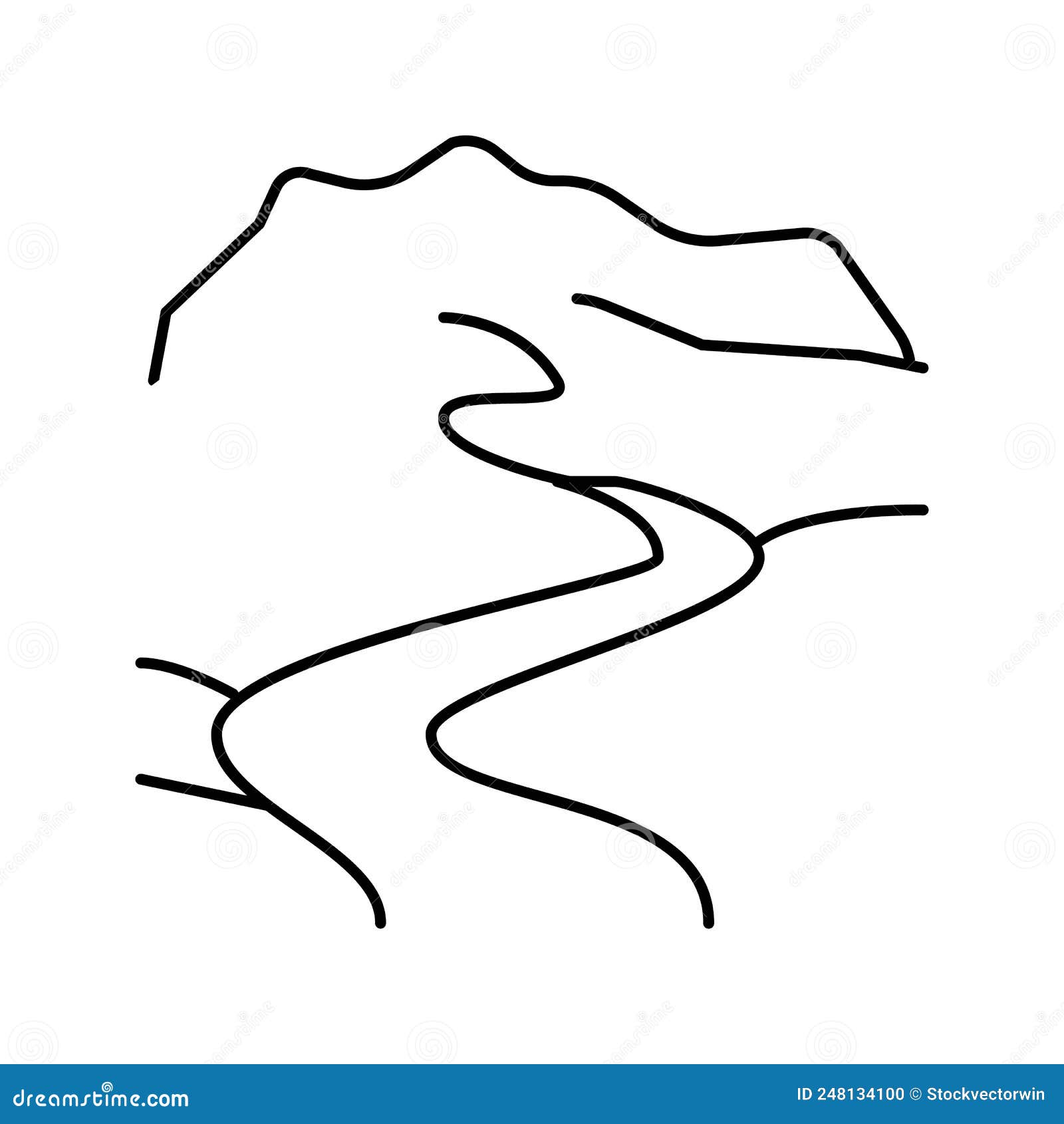River Line Vector Icons And Signs. Stream, Brook, Waterway, Flow ...