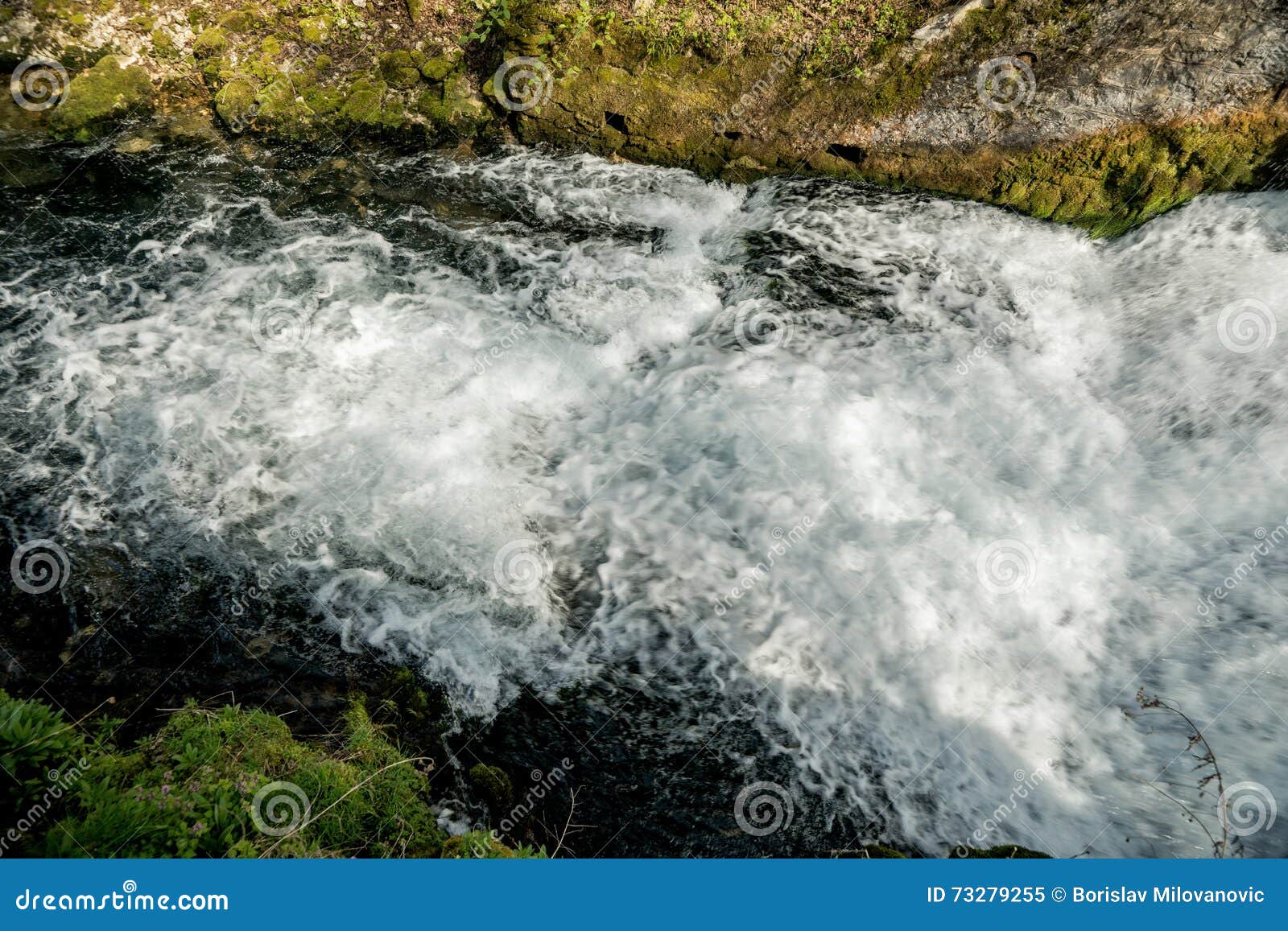 Source of the River that Makes Waterfalls Over Rocks Stock Image ...