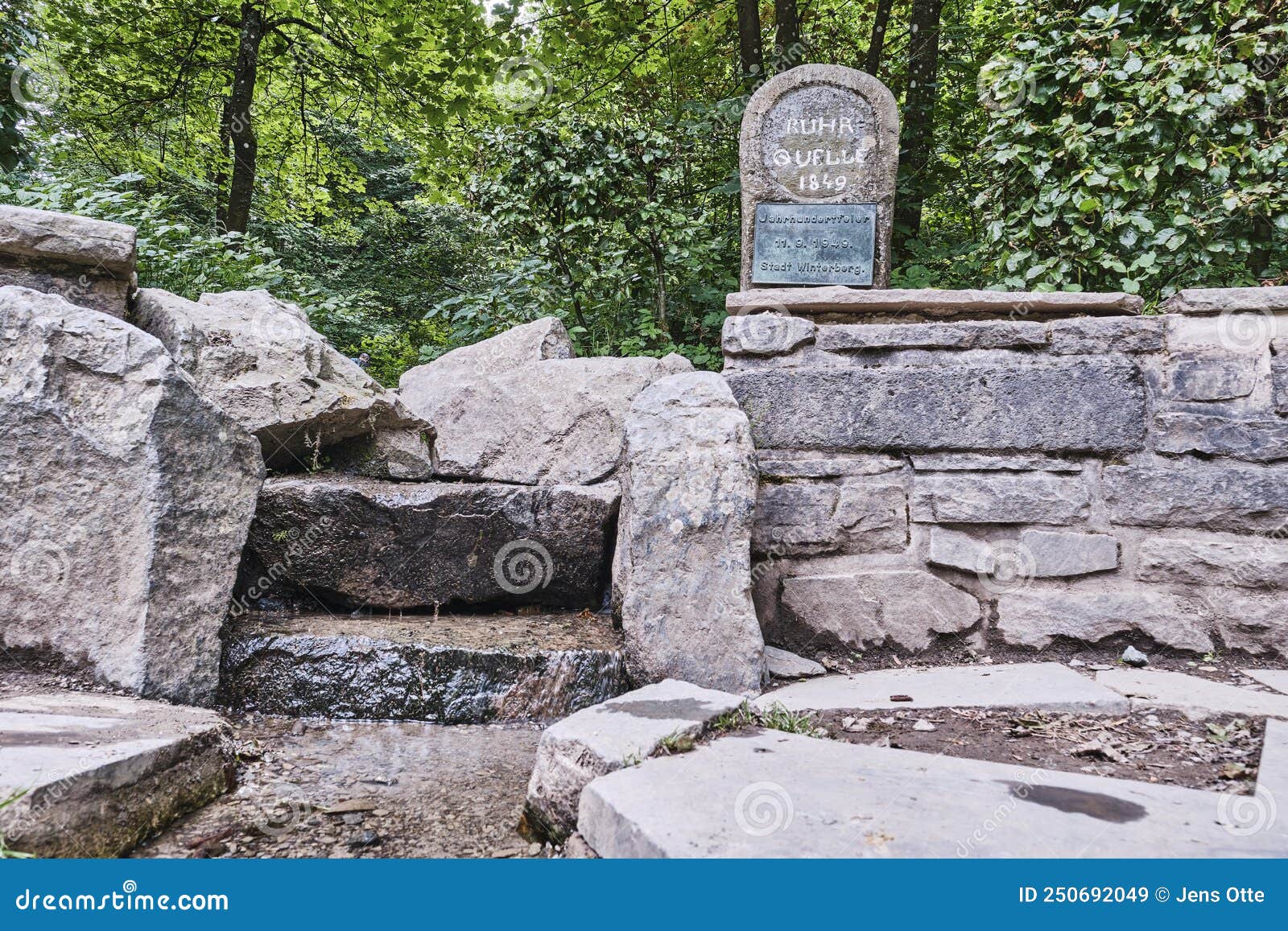 Source of the River Ruhr Along the Rothaarsteig Hiking Trail Editorial ...