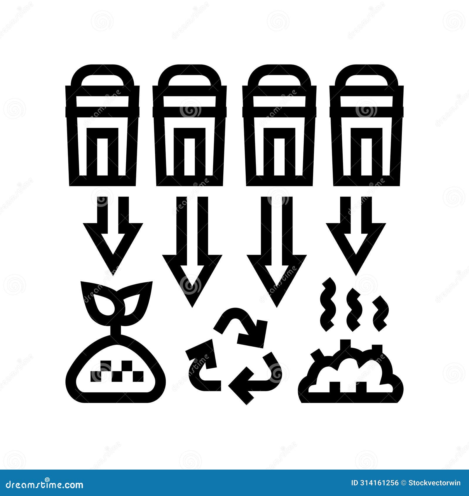 Source Separation Line Icon Vector Illustration Stock Vector ...