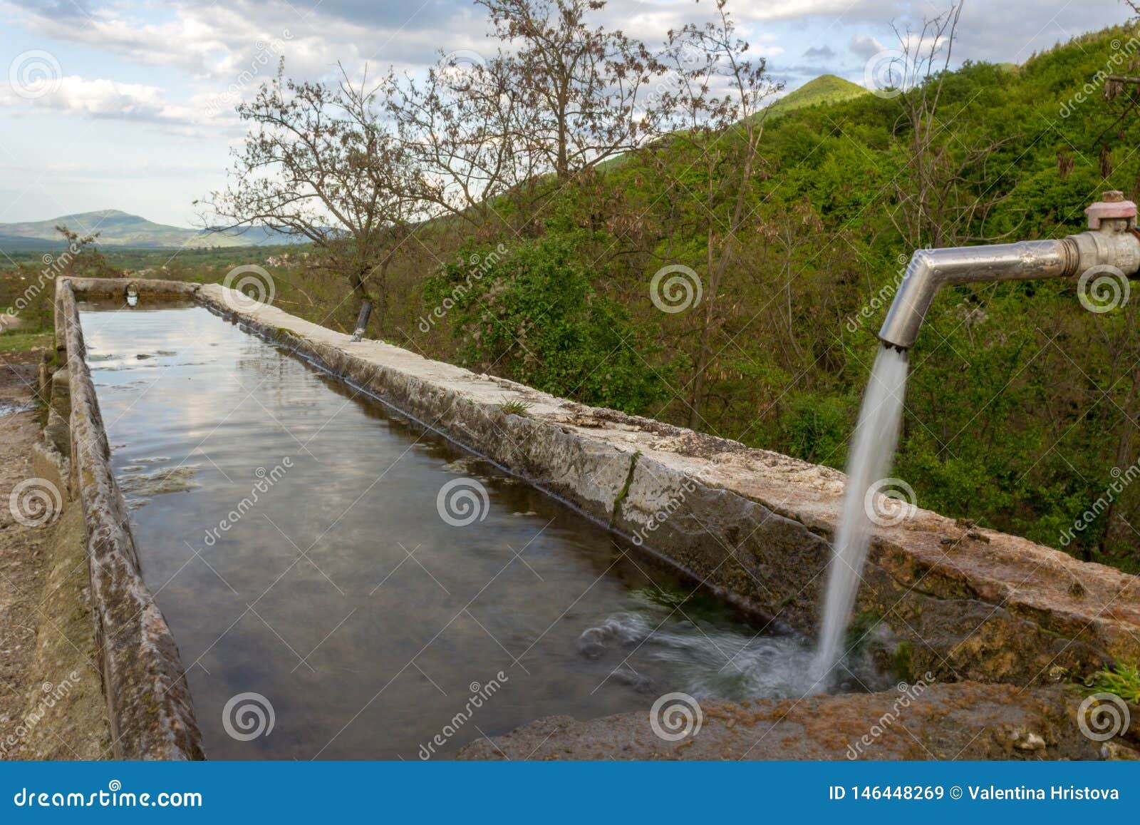 Source of Spring Water in the Forest, Small Mountain Village in the ...