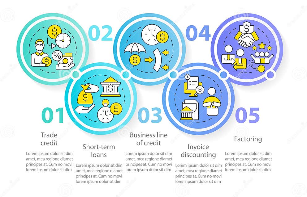 Sources of Short Term Financing Blue Circle Infographic Template Stock ...