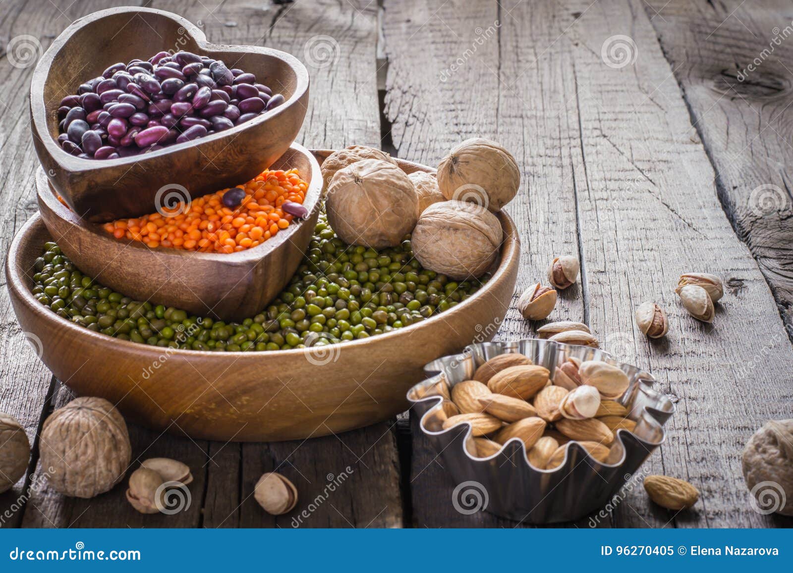 Sources of Vegetable Protein. Collection of Various Legumes and Nuts ...