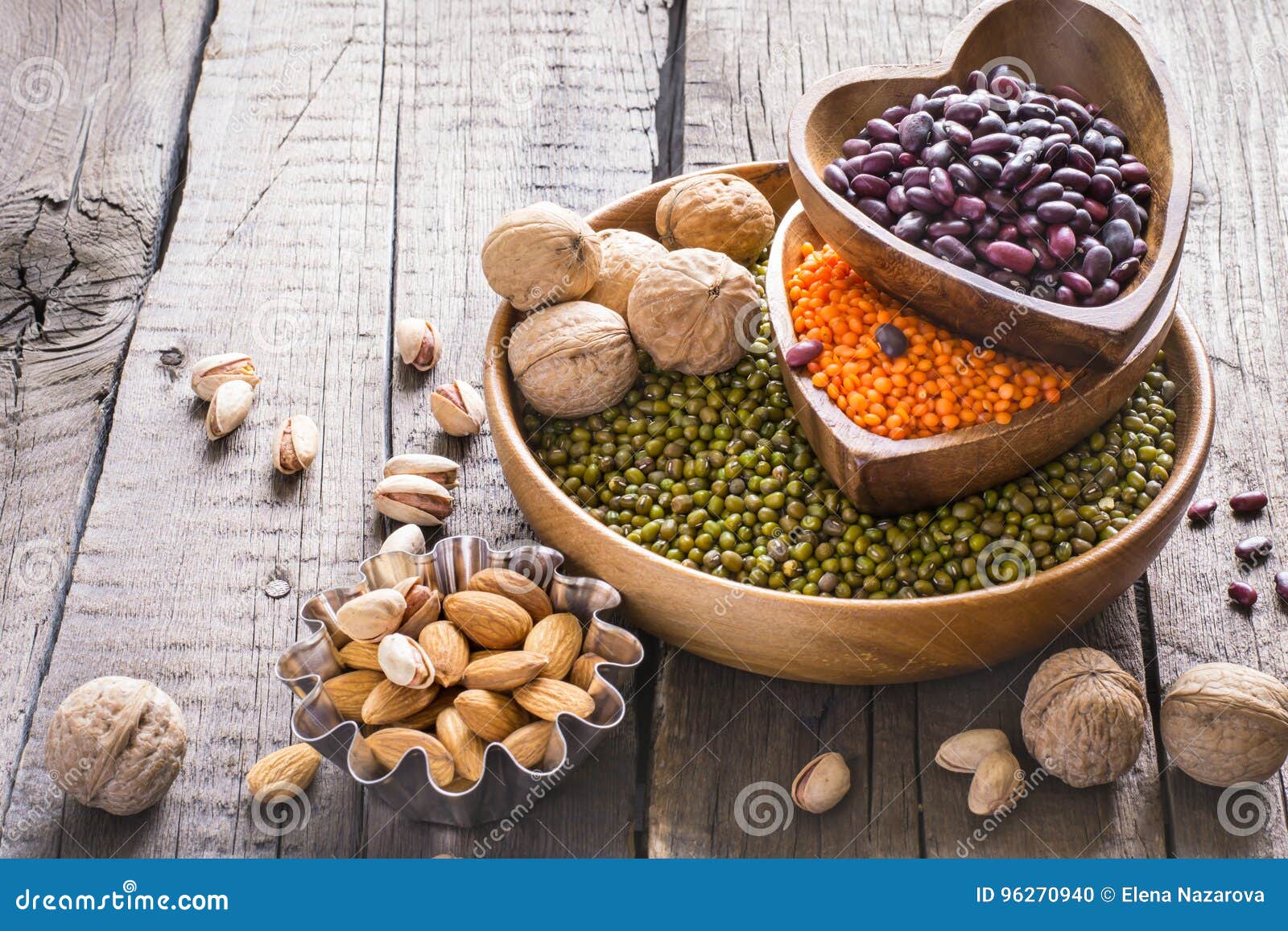 Sources of Vegetable Protein. Collection of Various Legumes and Nuts ...