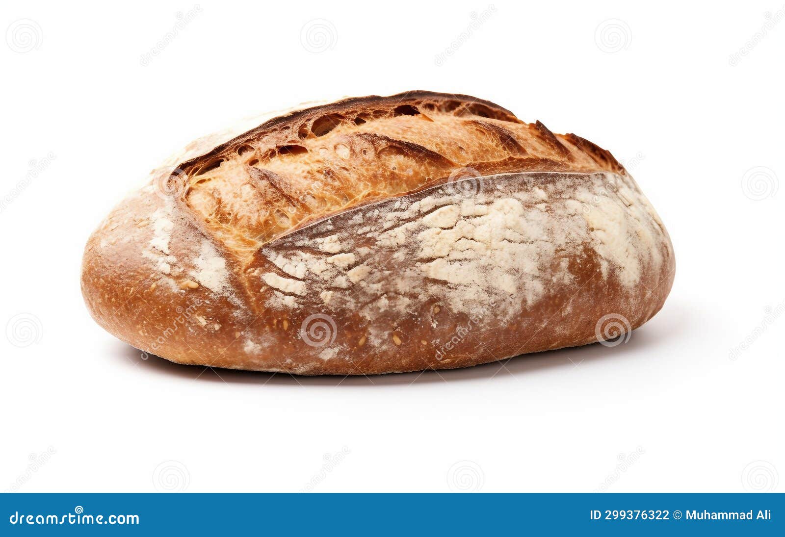 Sourdough Bread Loaf on White Background Stock Illustration ...