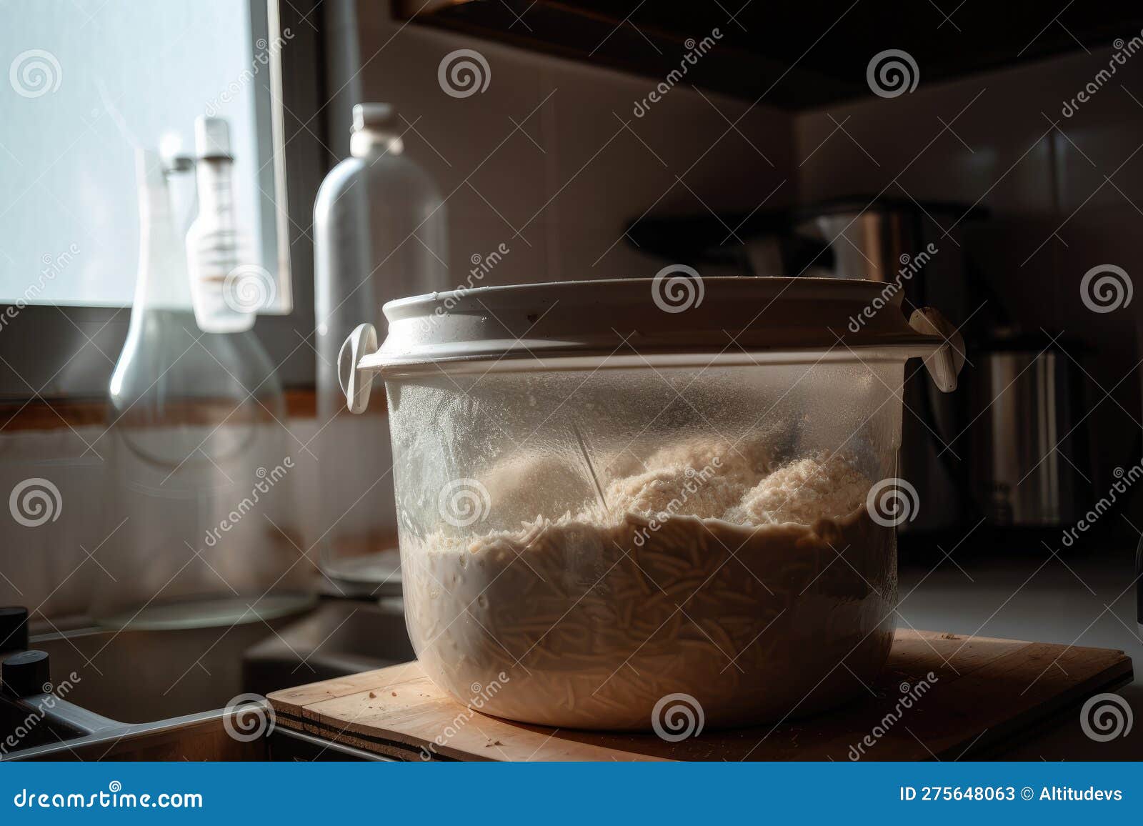 Sourdough Starter Being Nurtured in Warm and Moist Environment Stock ...
