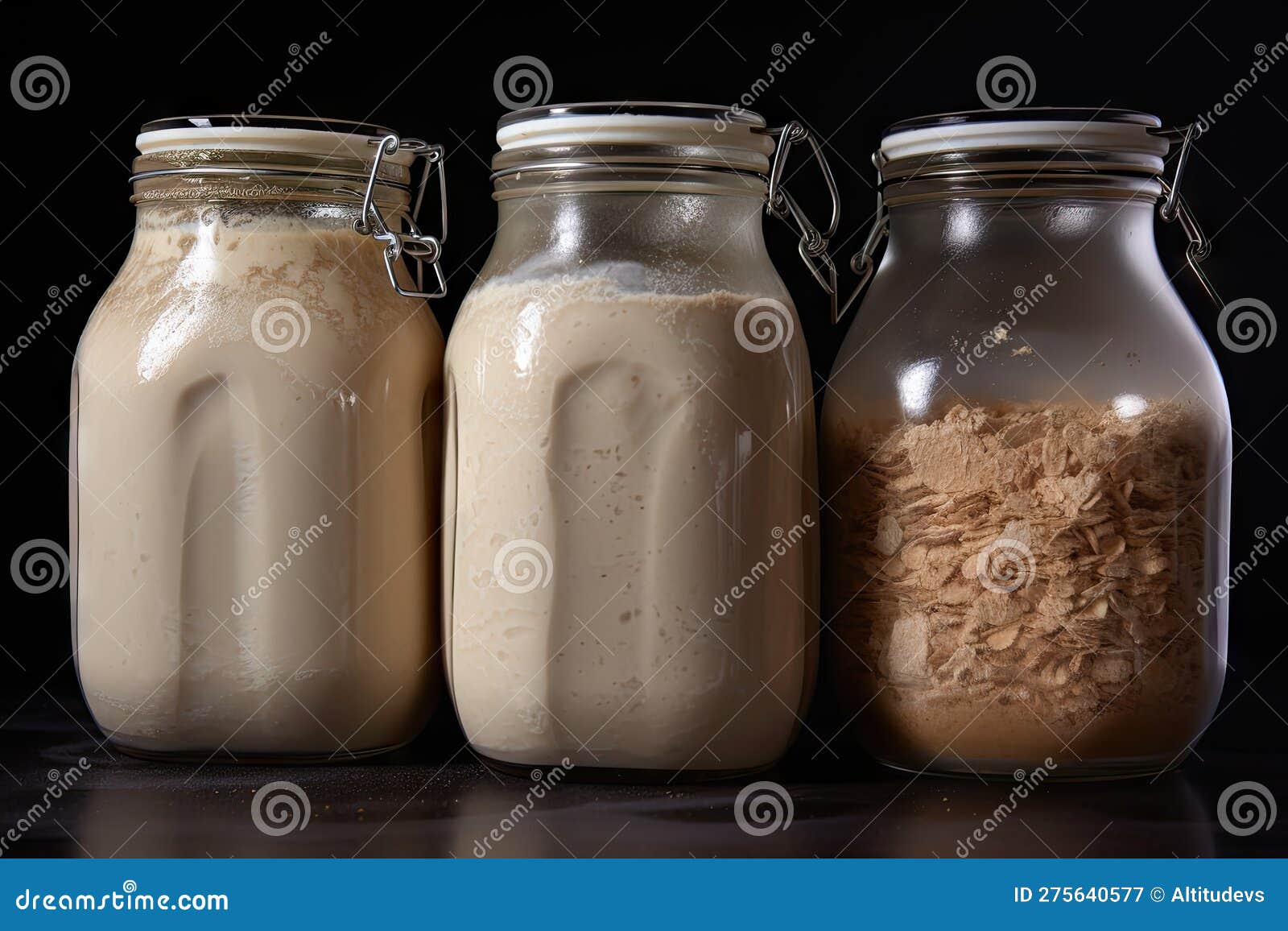 Sourdough Starter, Showing the Natural Progression of Active ...