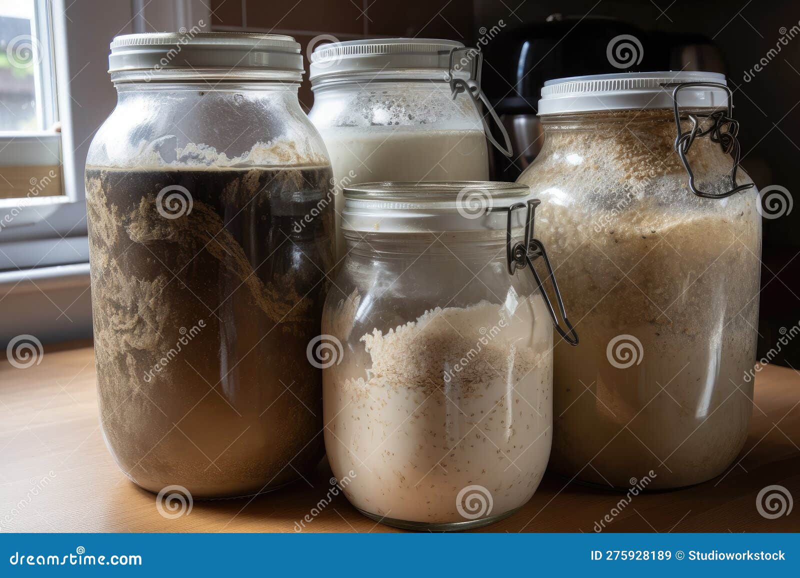Sourdough Starter, Showing the Natural Progression of Active ...