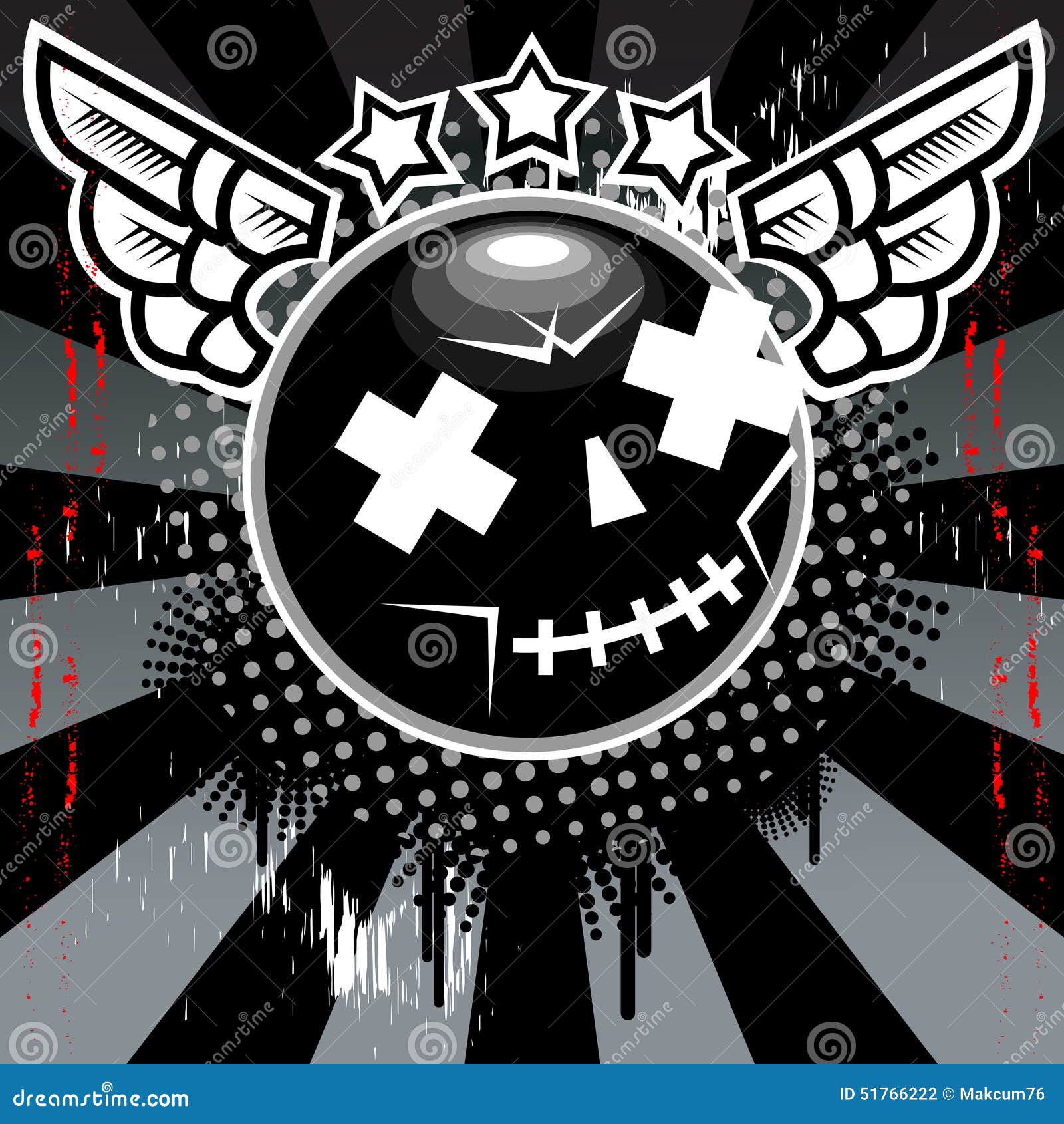 Sourire mort illustration de vecteur. Illustration du grunge - 51766222